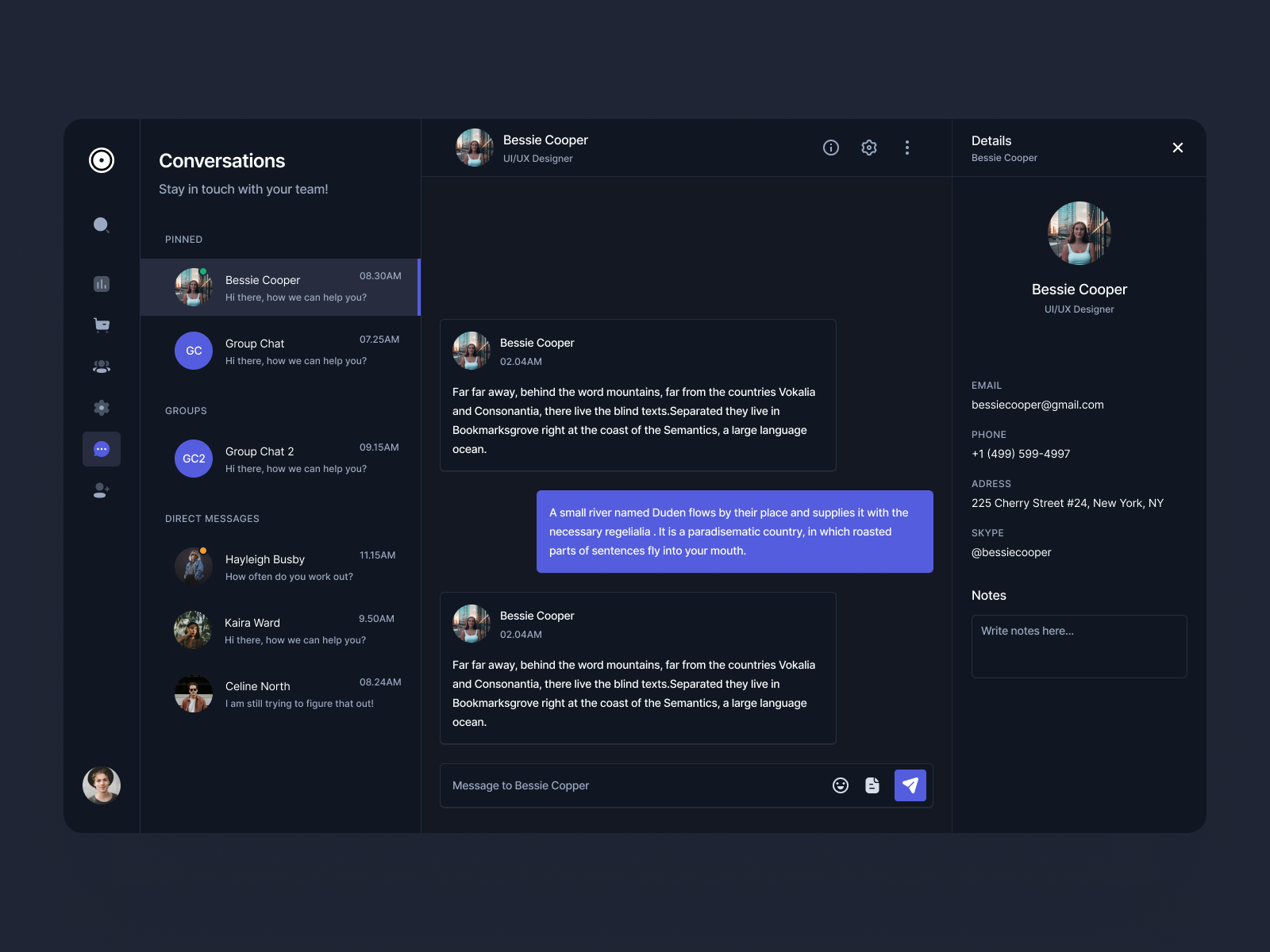Scrolt: Dashboard Conversations Page (Dark Version) by Yiğit on Dribbble