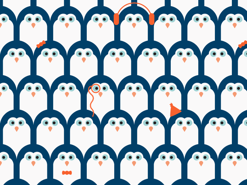 Penguin Party Pattern by Kate Sinclair on Dribbble