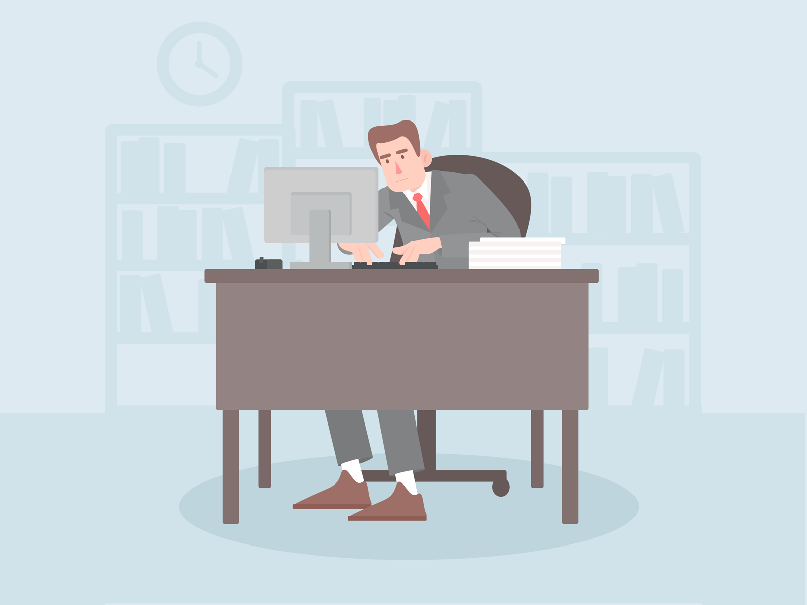 Office worker character illustration by Olesya Gruzdeva on Dribbble