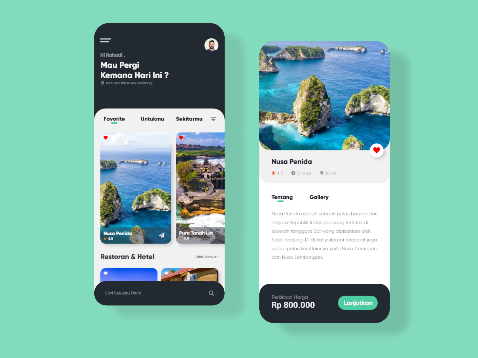 Tour Guide App Design by Rahadi Sasmita on Dribbble