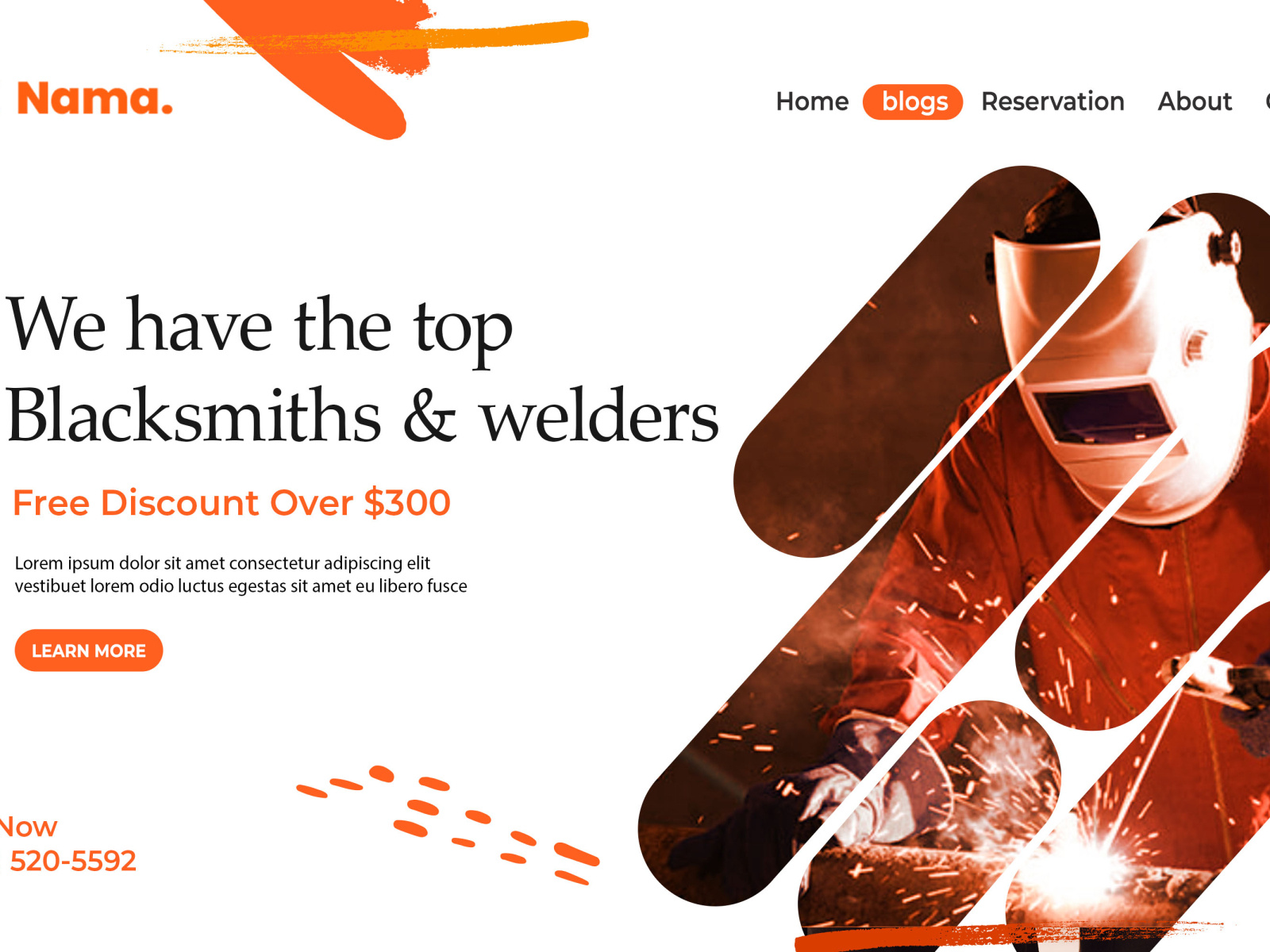 Blacksmiths and welders website header template Ui/Xi Design by ...