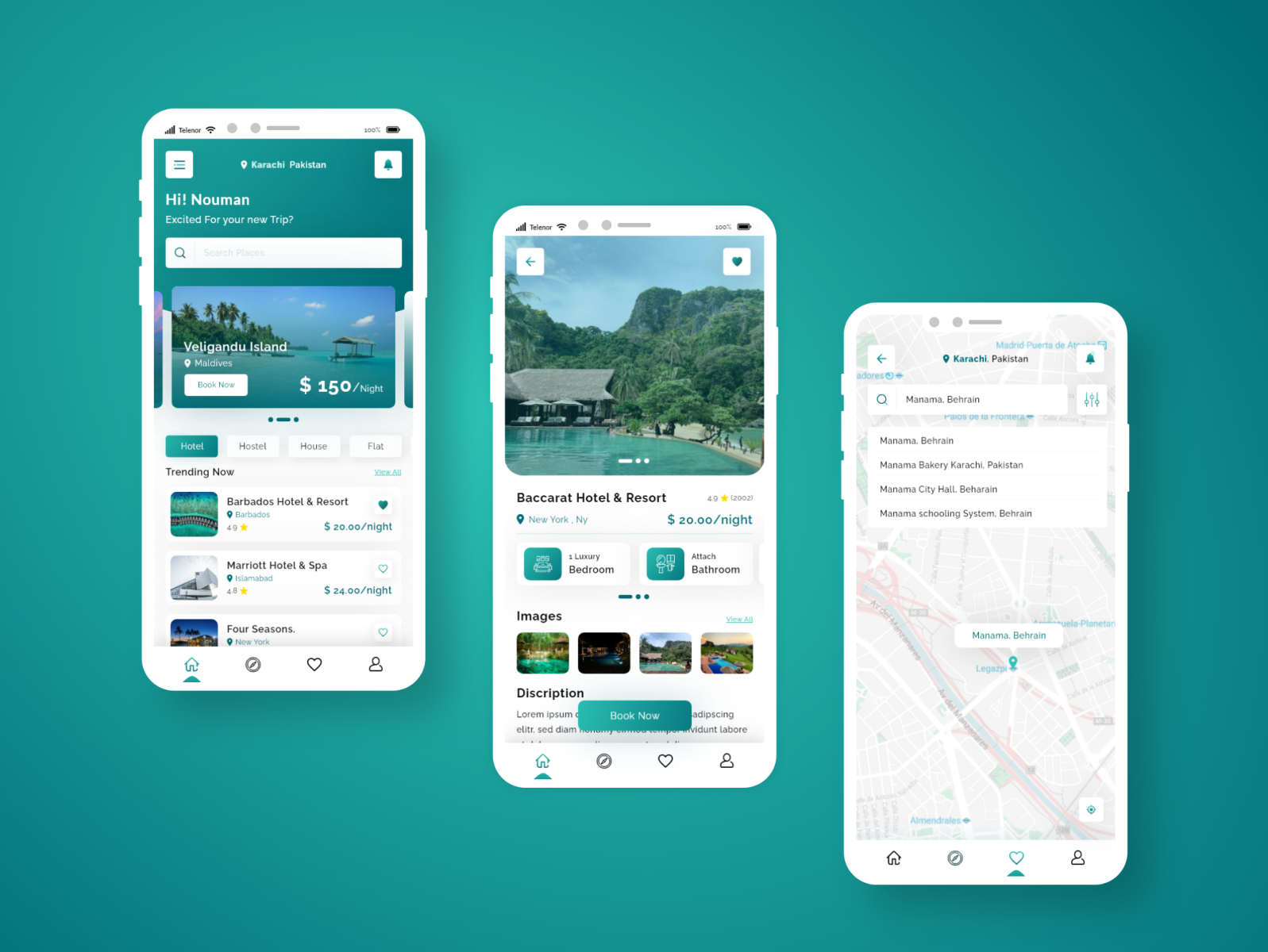 Hotel Booking App UI Kit by Nouman Suleman on Dribbble