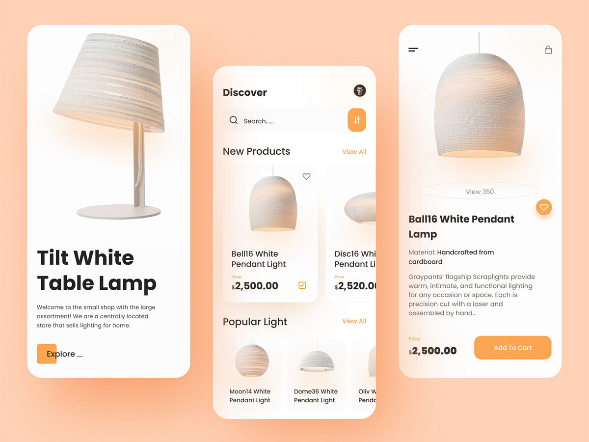 Luxury Lighting E Commerce Mobile App By Oyasim Ahmed For Dude Shape On