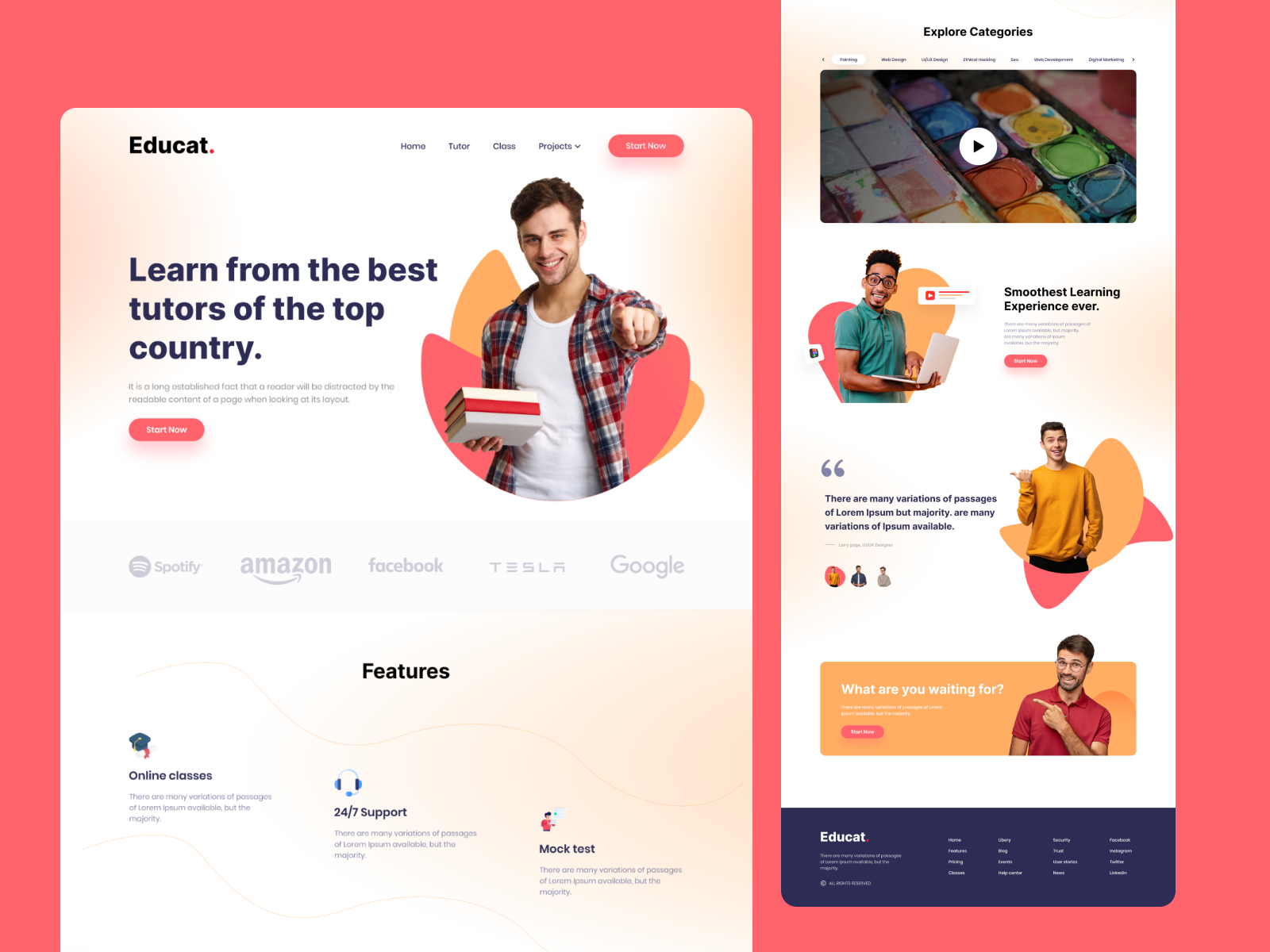 Online education landing page design in figma by Gourav on Dribbble