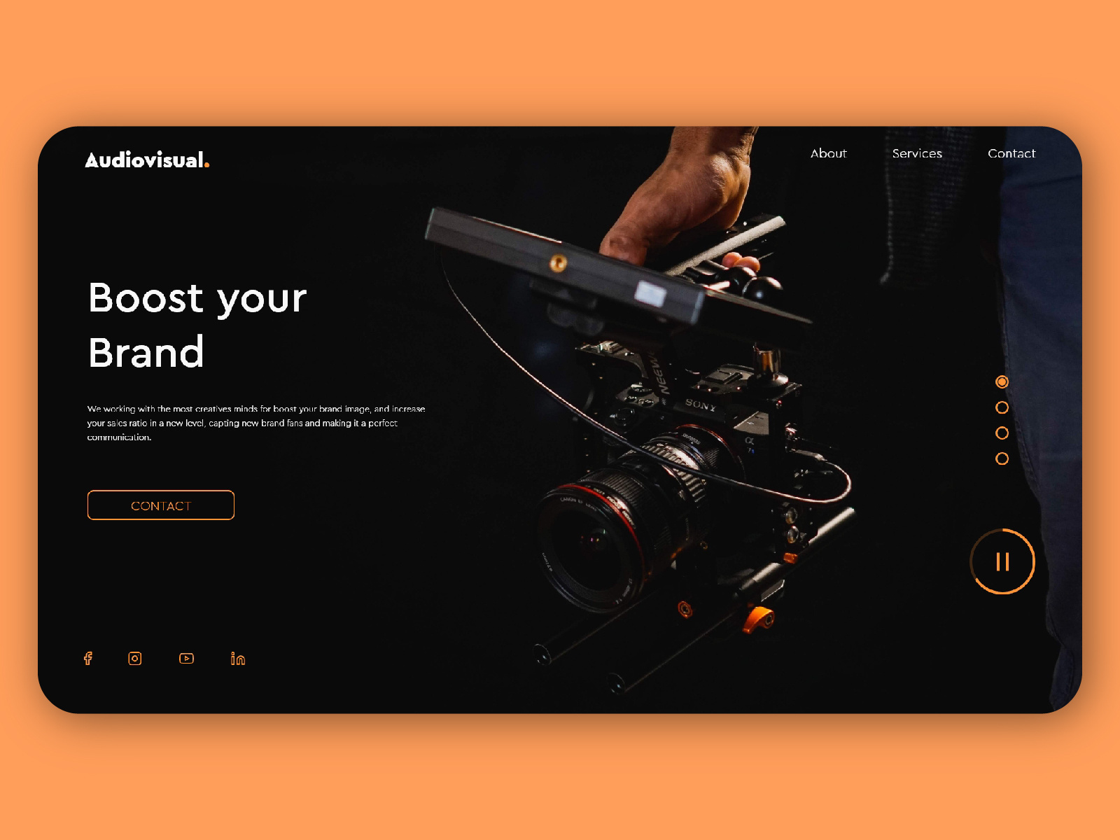 Audiovisual landing page by Tomás Pacheco on Dribbble