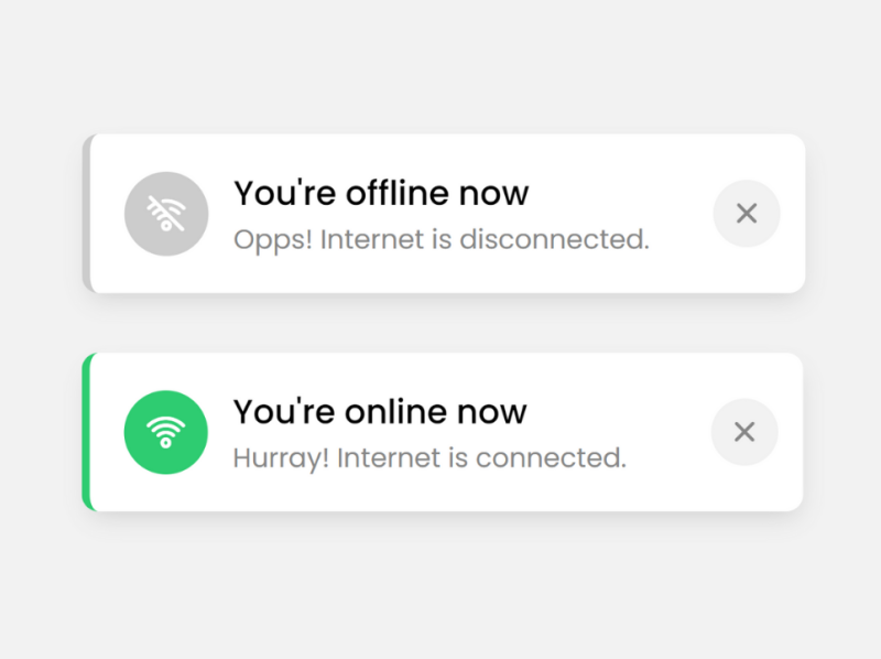 Toast Notification To Detect Internet Connection In Html Css And J By Codingnepal On Dribbble 8385