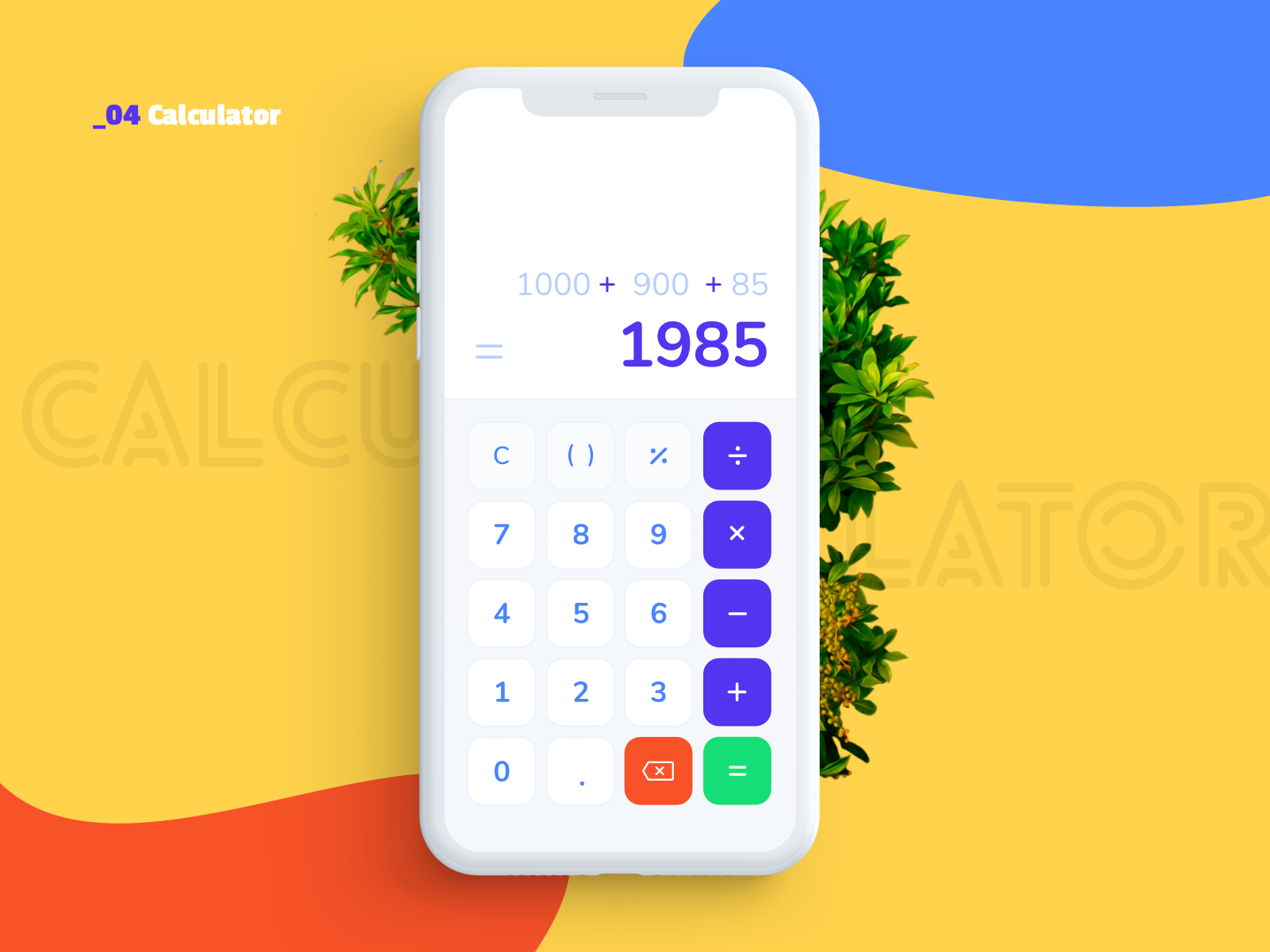 Daily UI #004 - Calculator by Fernando Capone on Dribbble