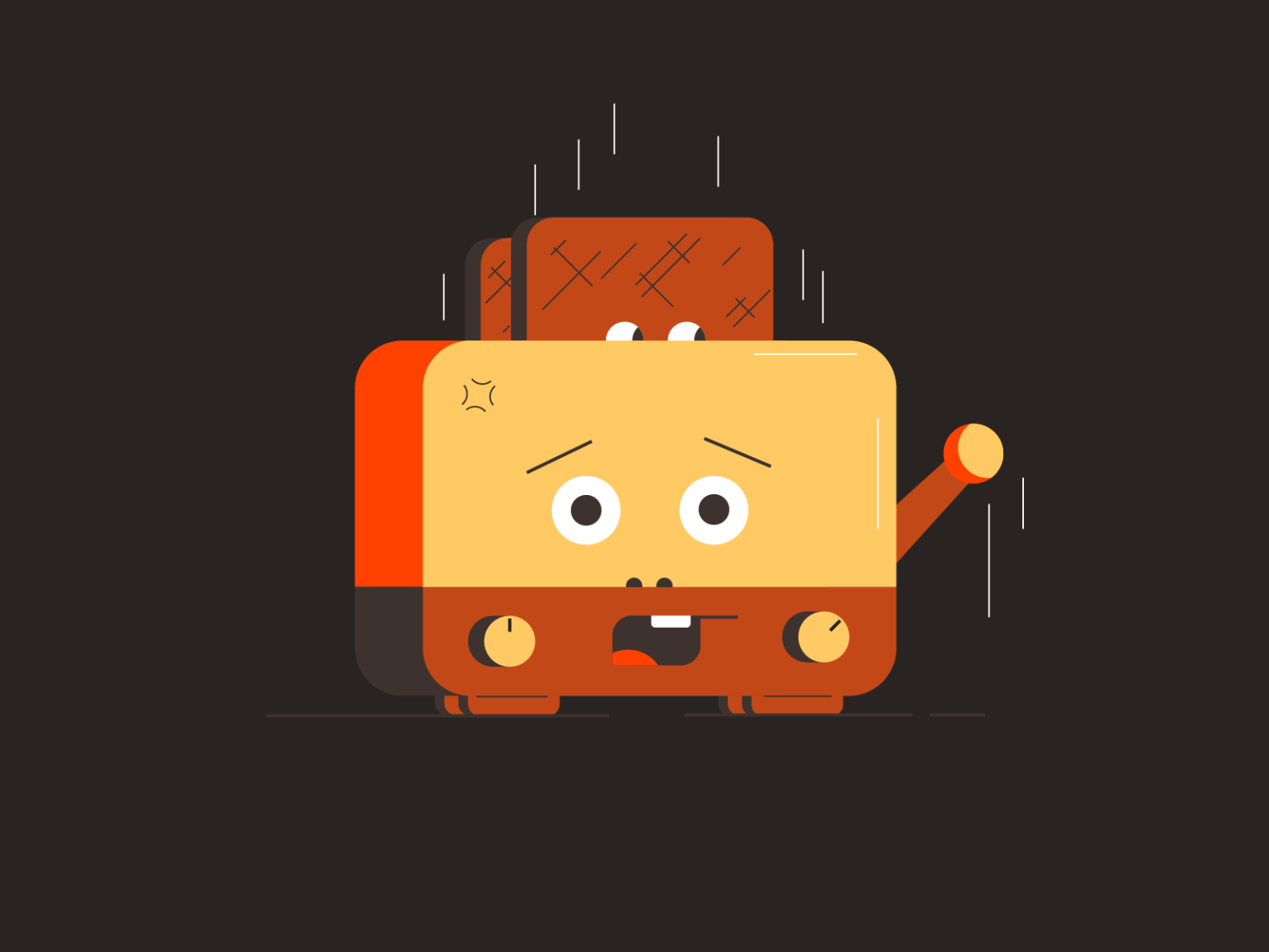 shocked toaster by Anna on Dribbble
