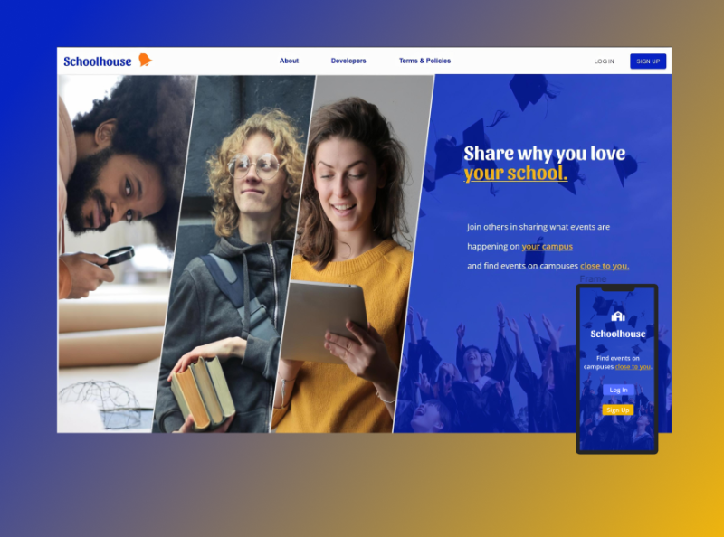 Schoolhouse | Social Media Landing Page Mockup by J.Hoffline on Dribbble