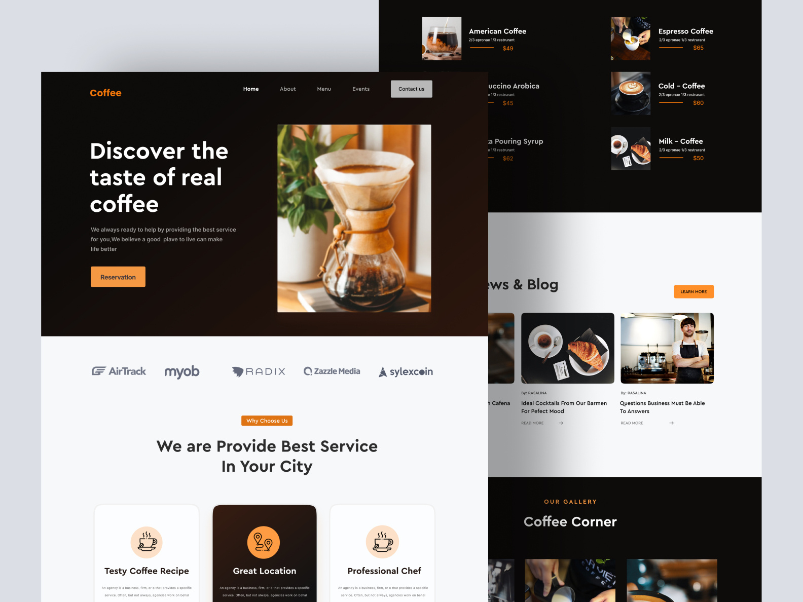 Coffee Shop Website by Ashik on Dribbble