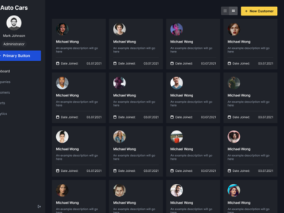 Dashboard - Card View (profiles) by Naren Gaurav on Dribbble
