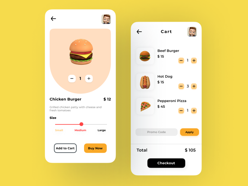 Food App by Viknesh Krishnan on Dribbble