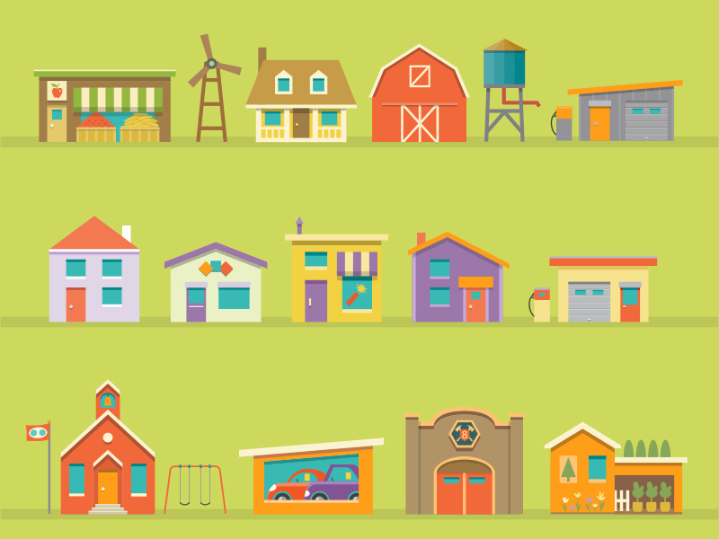 Buildings by Mitch Frey on Dribbble