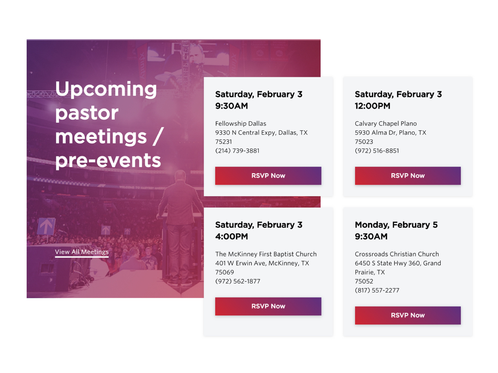 Church Event Website Design by Amanda Peña on Dribbble