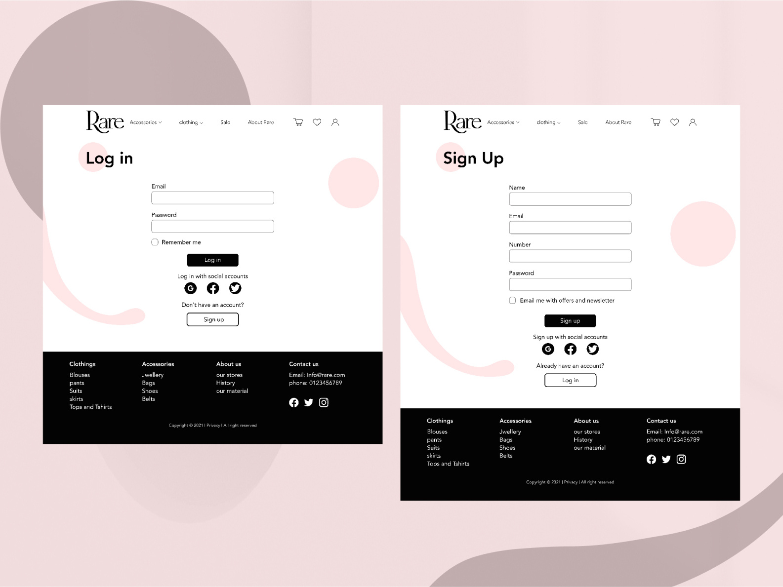 Fashion E-commerce website/ log in & sign up screens by Shorouk on Dribbble