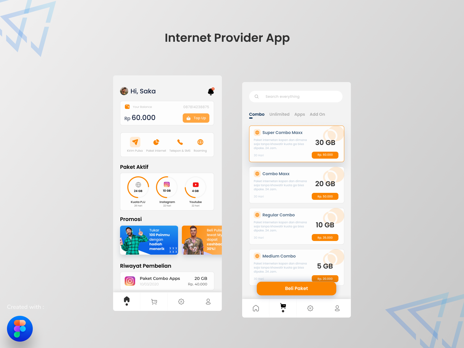 Internet Provider App UI/UX Design by Mulya Sakti on Dribbble