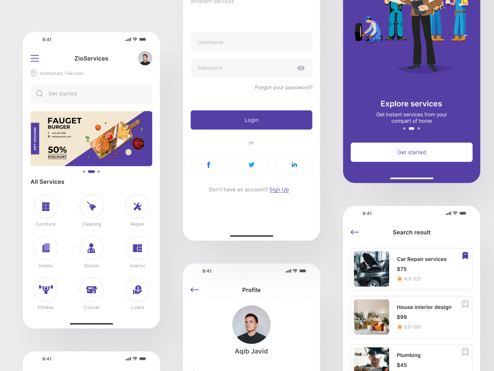 Service Booking | App UI | Figma by Aqib Javid on Dribbble