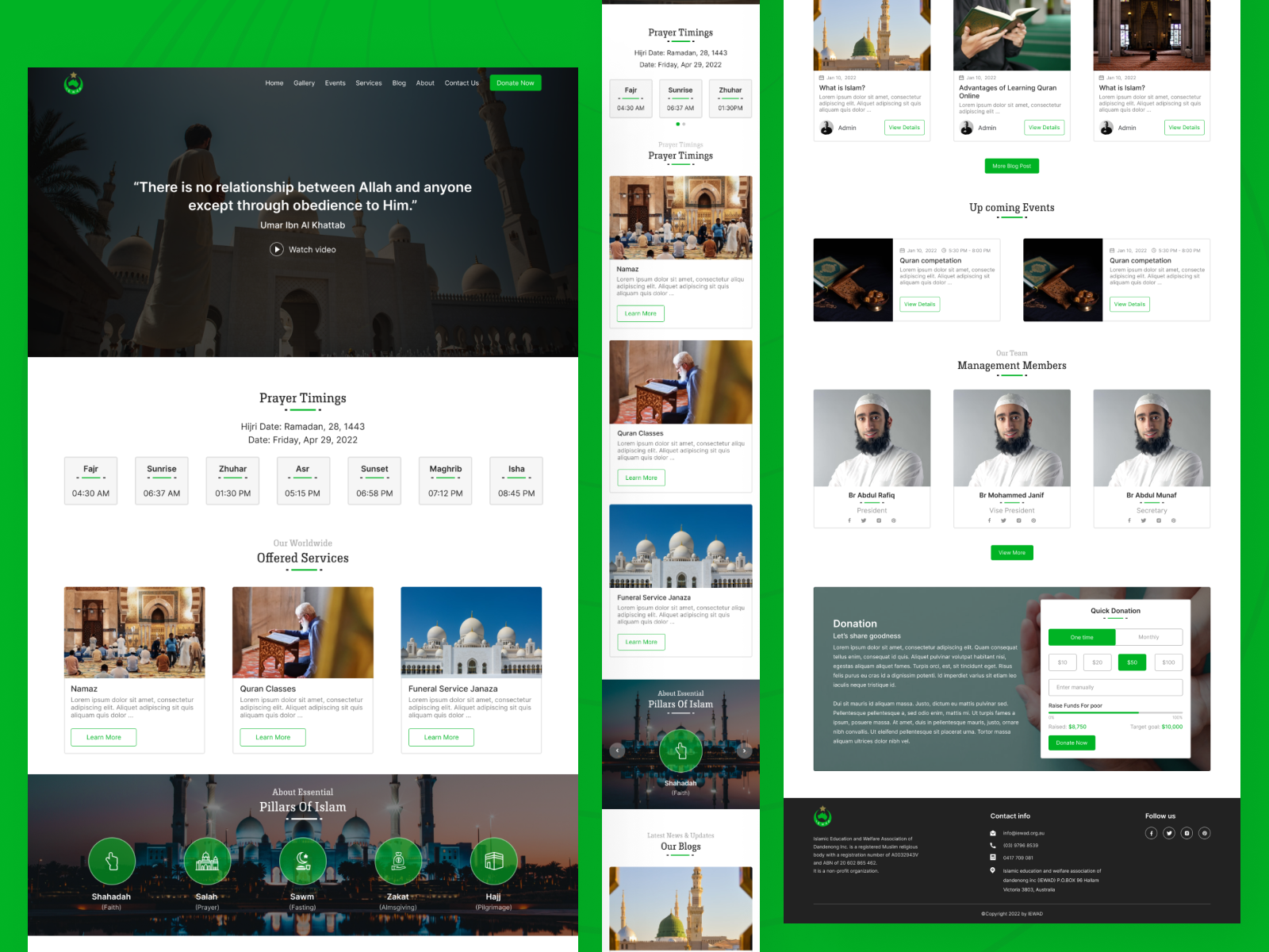 Mosque & Islamic Center Website | Figma by Aqib Javid on Dribbble