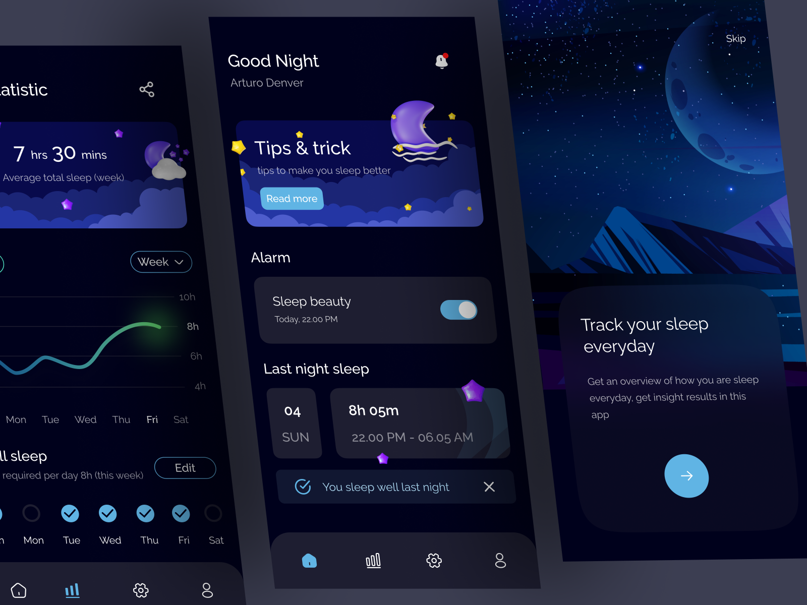 Sleep Tracker App by farizzakky for Nija Works on Dribbble