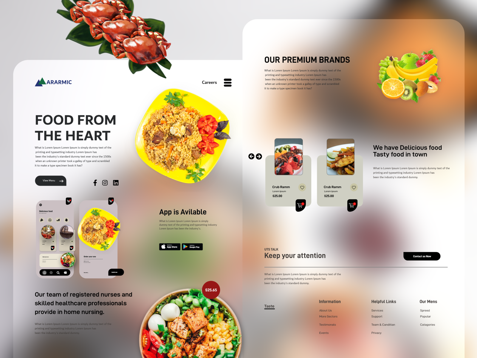 Mix food Inspiration Website by Rekha begumbd on Dribbble