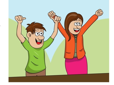 cartoon cerebrating win by cartoonhub on Dribbble