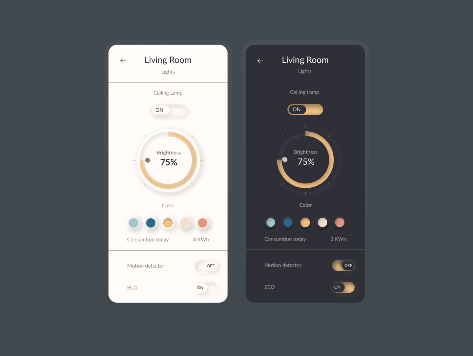 Home settings App UI by Patrycja Rutecka on Dribbble