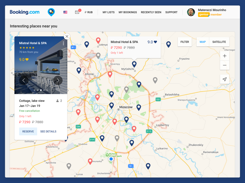 Booking Map Concept by DM on Dribbble
