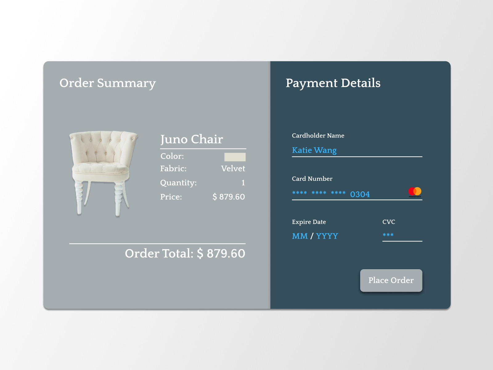 Daily UI: Credit Card Checkout by Katie Wang on Dribbble