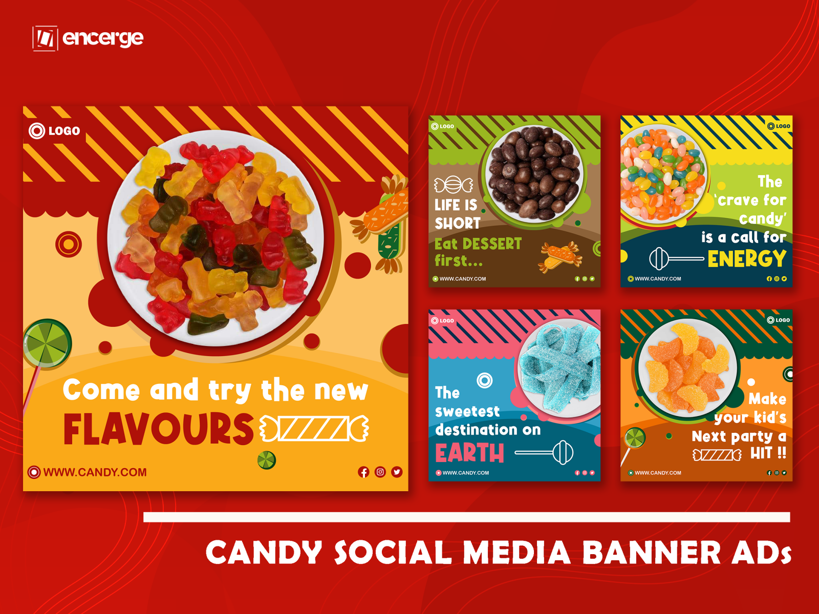 Candy Social Media Banner by Encerge on Dribbble