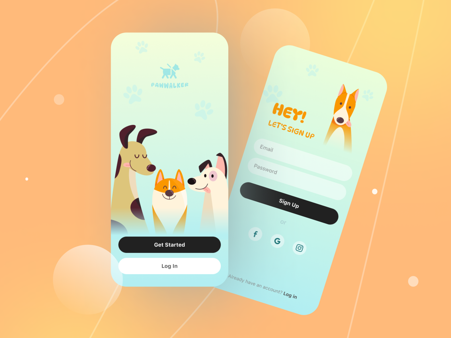 Paw-Walker App UI by Tanvir J on Dribbble