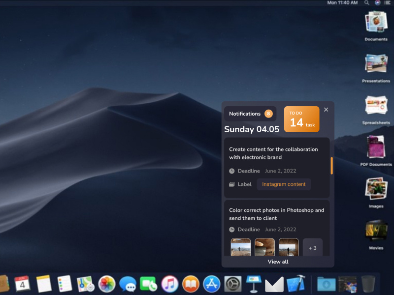 Notifications from a Task management App by Olena Voitenko on Dribbble