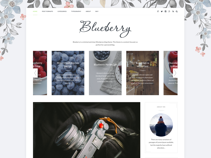 Blueberry - A Responsive WordPress Blog Theme by Awedoo Studio on Dribbble
