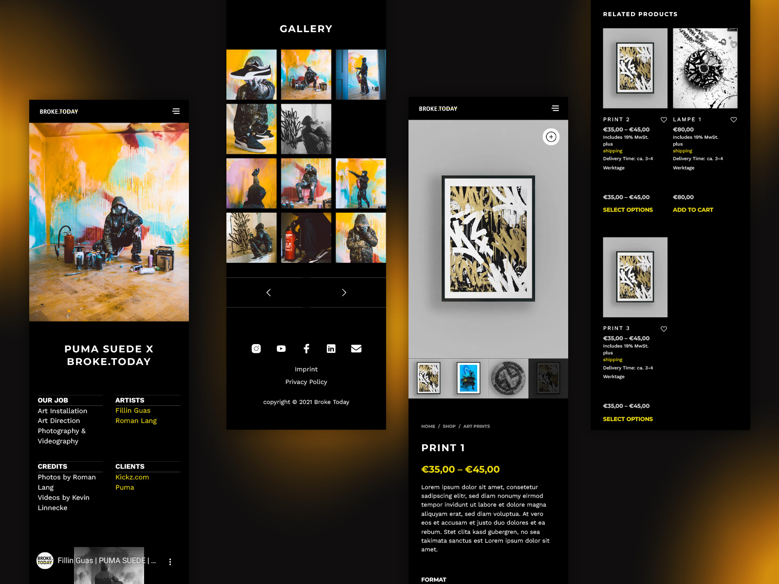 "Broke.Today" art platform & online shop by Patrick Heringer on Dribbble