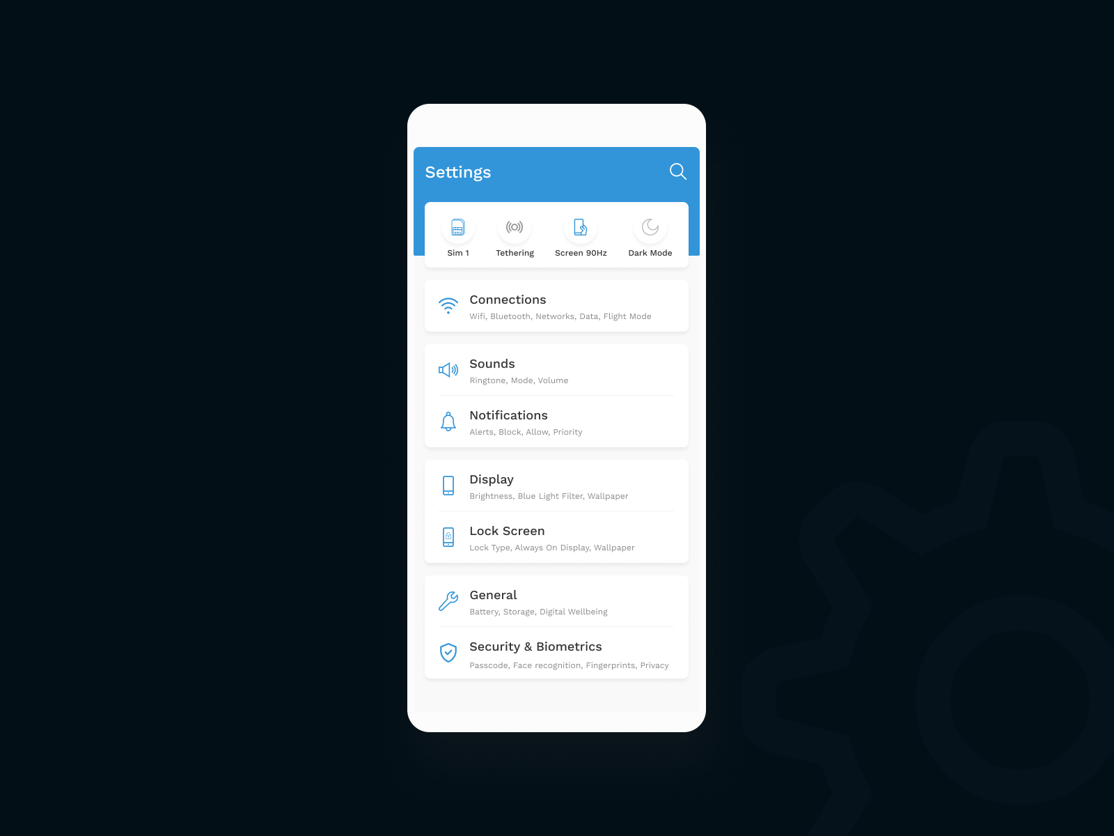 Settings - Daily UI 7 by Sanjeev Bawaskar on Dribbble
