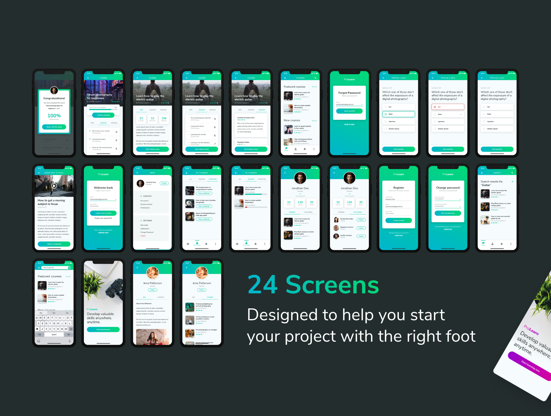 ProLearn - E-learning Mobile UI Kit by Bella Agency on Dribbble