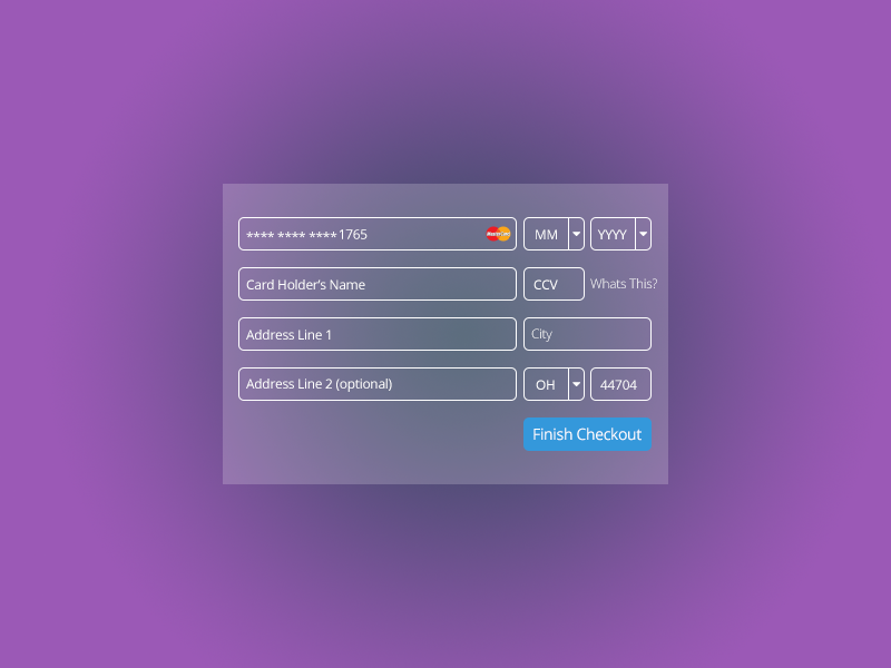 Credit Card Payment Form Mockup by Daniel Fanara on Dribbble