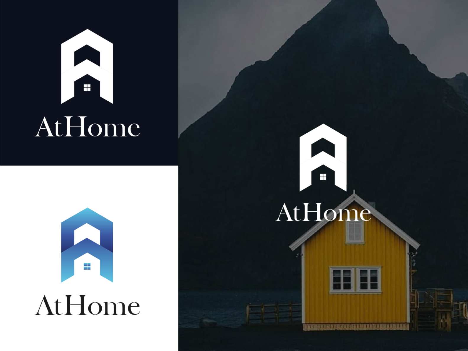 AtHome Logo Design by andrefirmansah on Dribbble