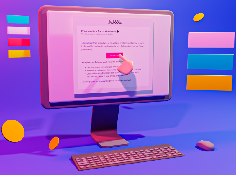 Accepting Invite | 3D Illustration by BKH on Dribbble
