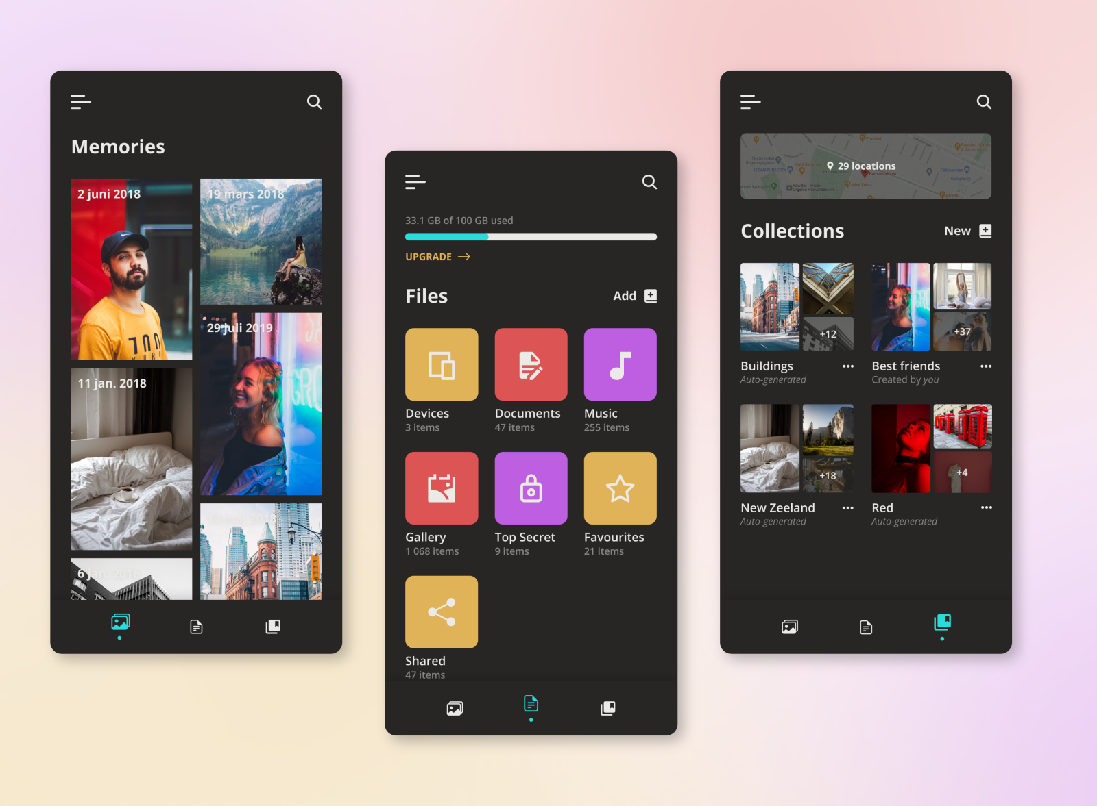 Degoo App Redesign by Joel Bystedt on Dribbble