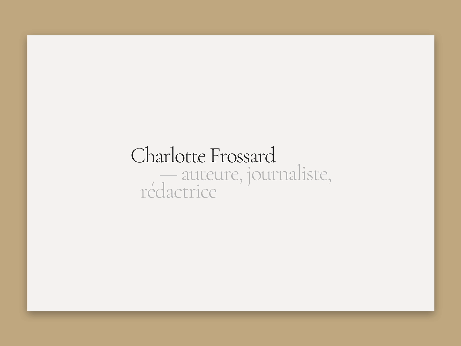 Charlotte Frossard ⸺ Website by aminima on Dribbble