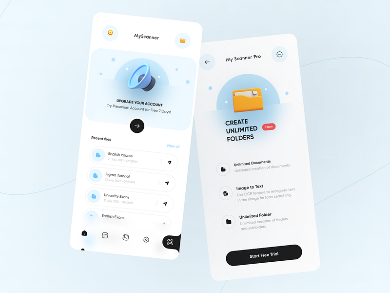 Scanner app by Matine on Dribbble
