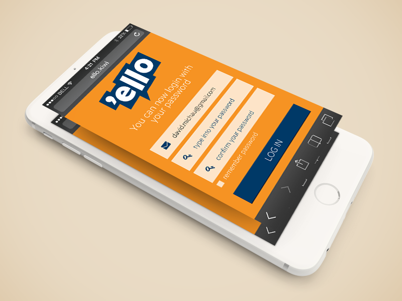 ello - Mobile Login by Kexin Li on Dribbble