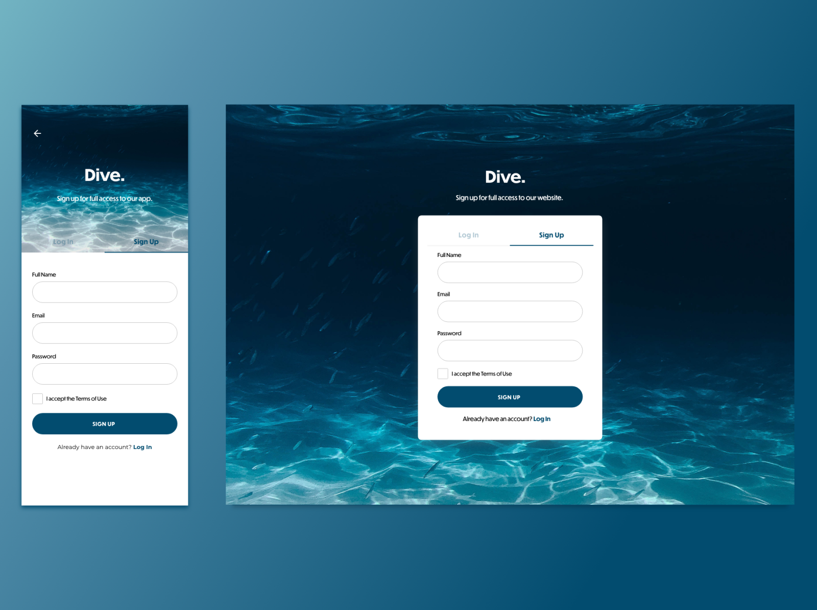 Sign up forms by Eszti Hollenback on Dribbble