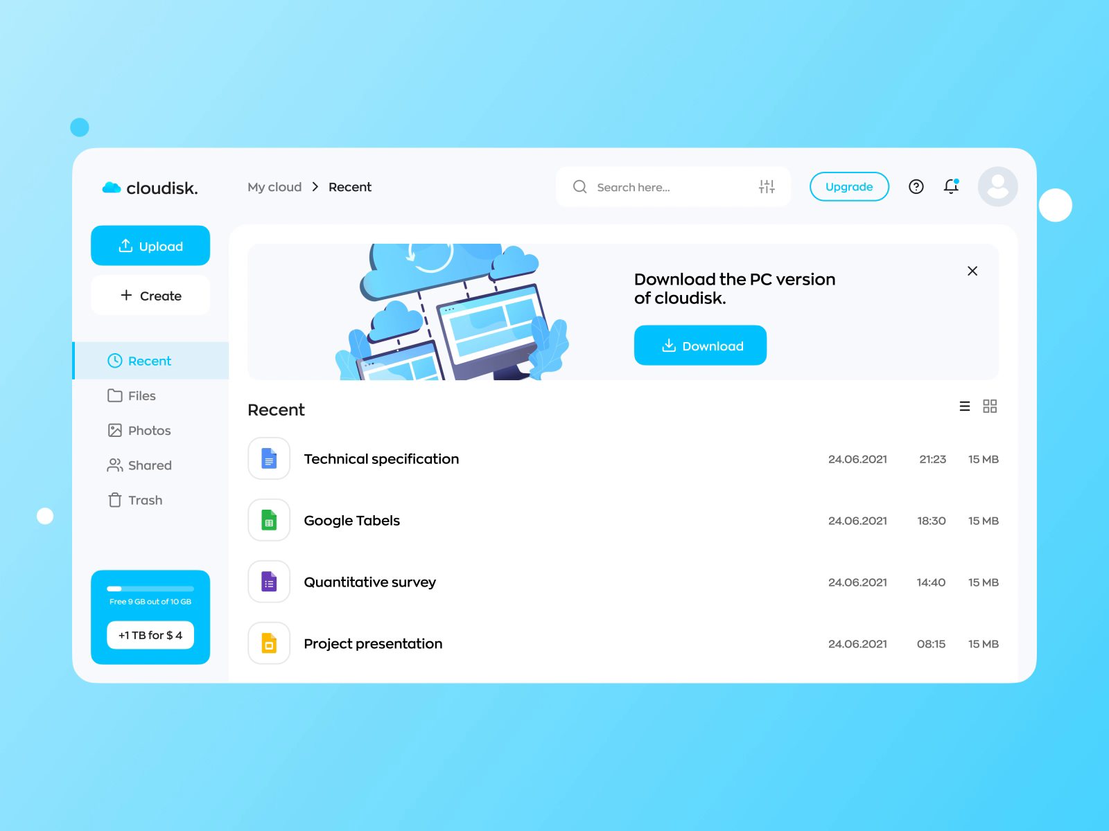 Cloud File Manager by Alexander Kontsevoy for Ronas IT | UI/UX Team on ...