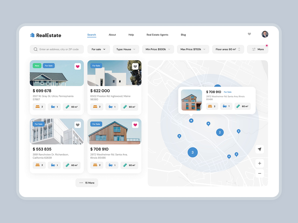 Real Estate UI designs, themes, templates and downloadable graphic ...