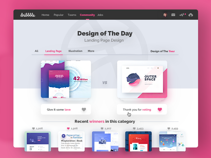 Dribbble Redesign | Competition Duels by Filip Benda on Dribbble
