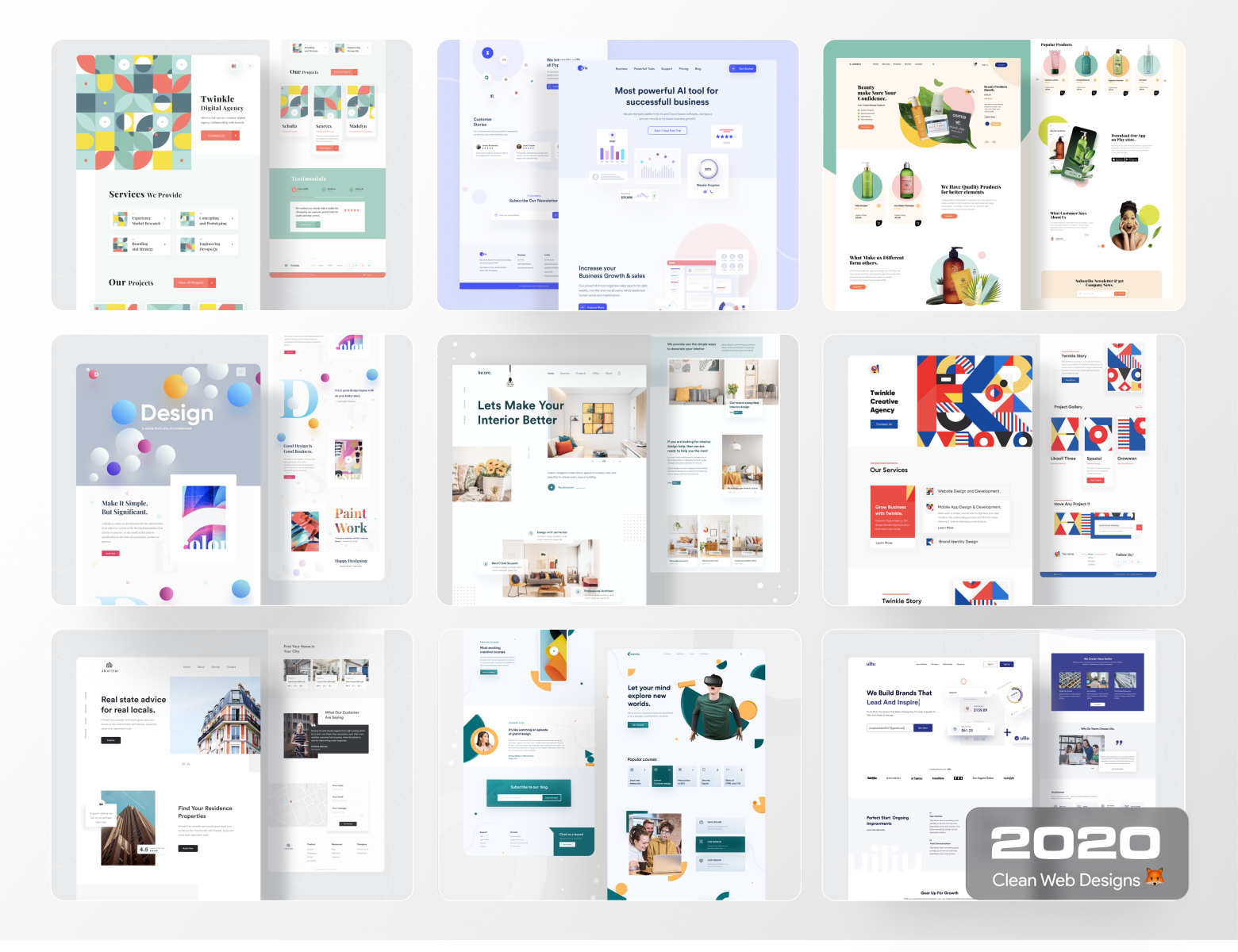 Clean web Design of 2020 by Twinkle on Dribbble