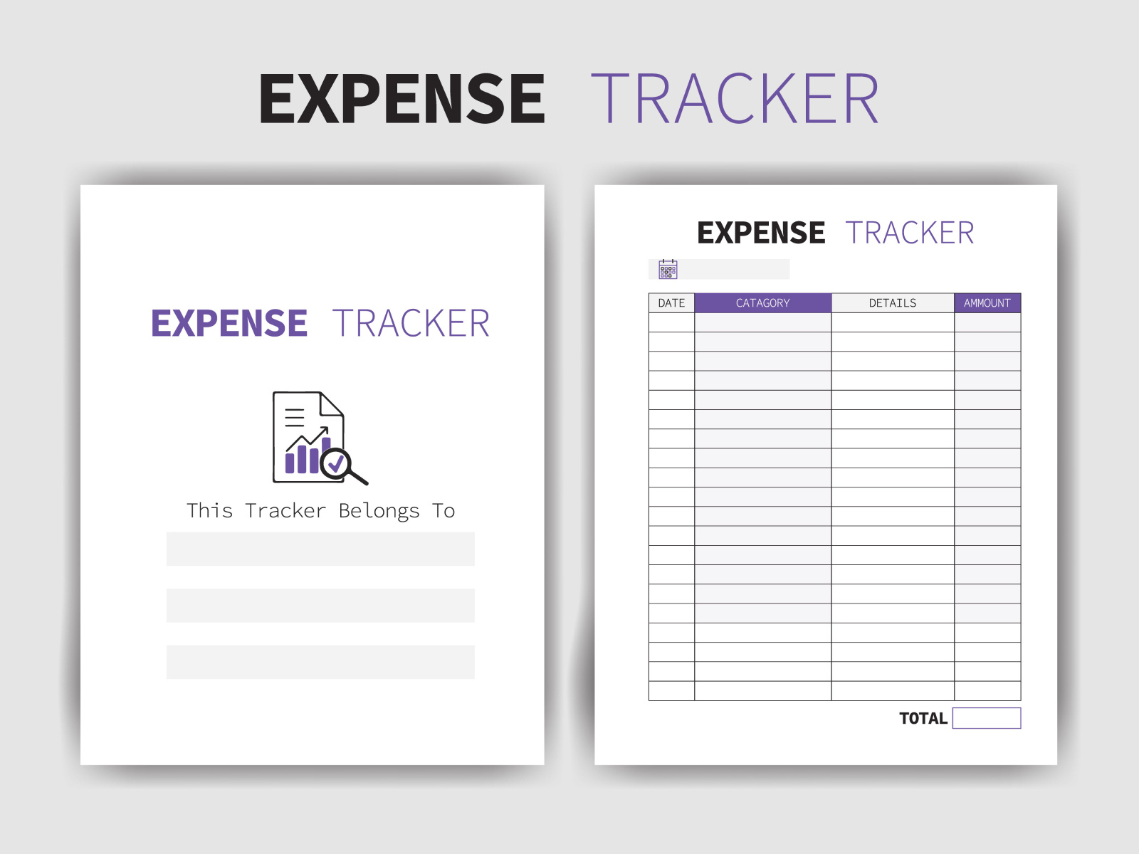 Expense Tracker - Printable KDP Interior by Sctch Creations on Dribbble