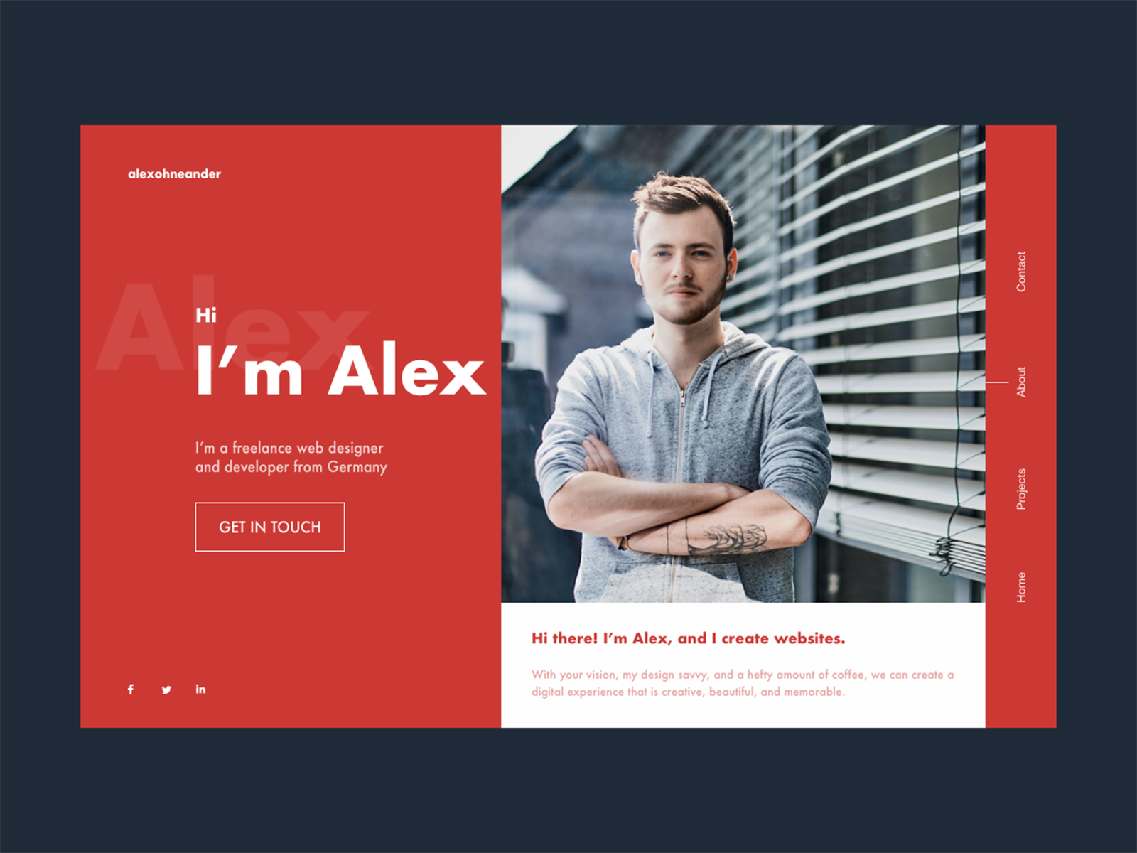 Portfolio Header by Alex Wellnitz on Dribbble