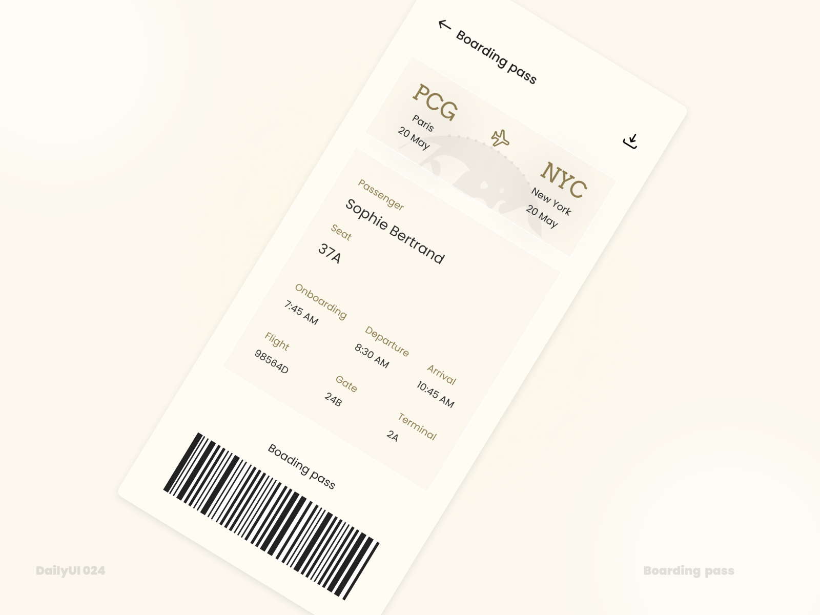 Boarding Pass by Myris Z. on Dribbble